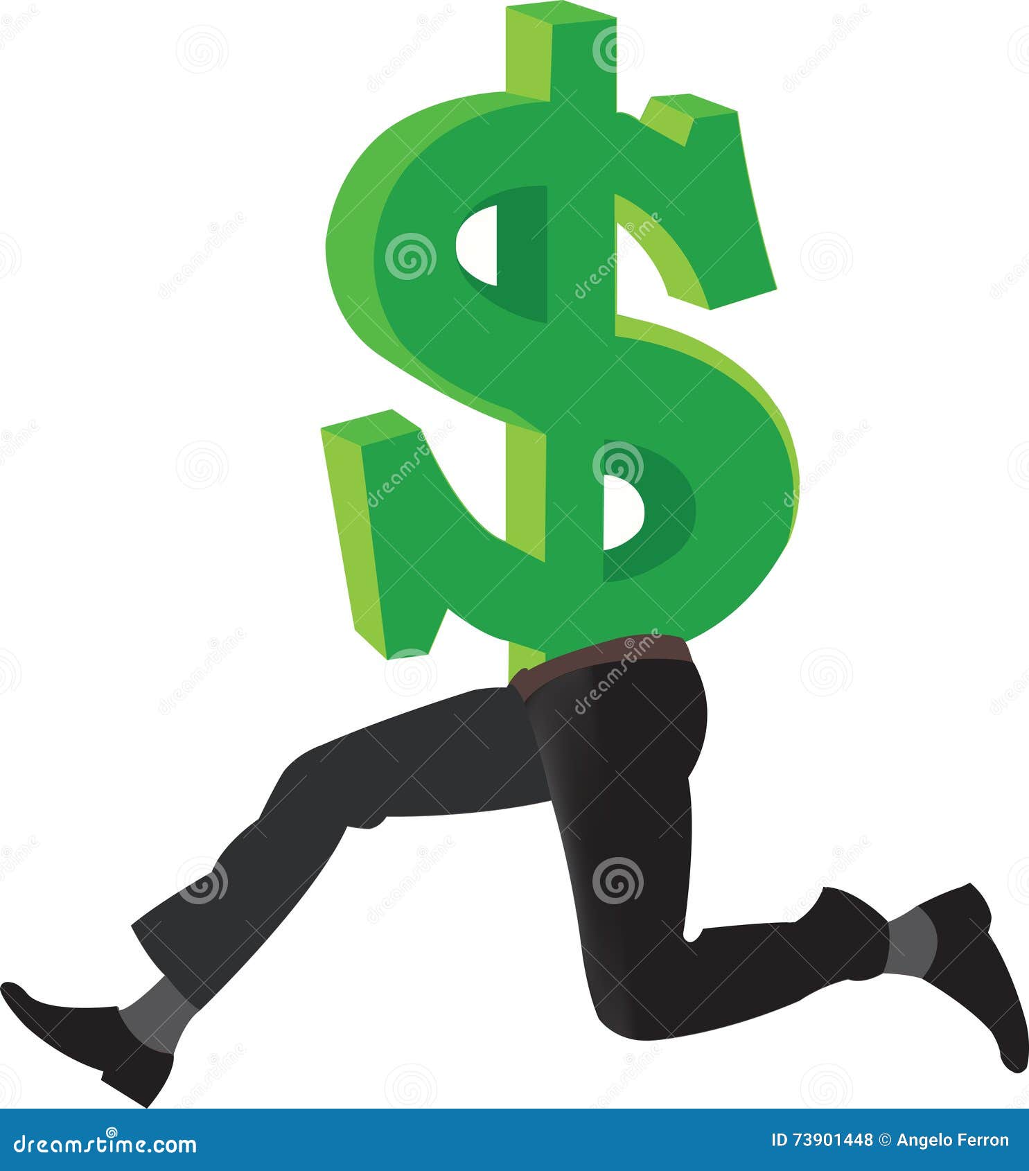 Dollar with legs running stock vector. Illustration of power - 73901448