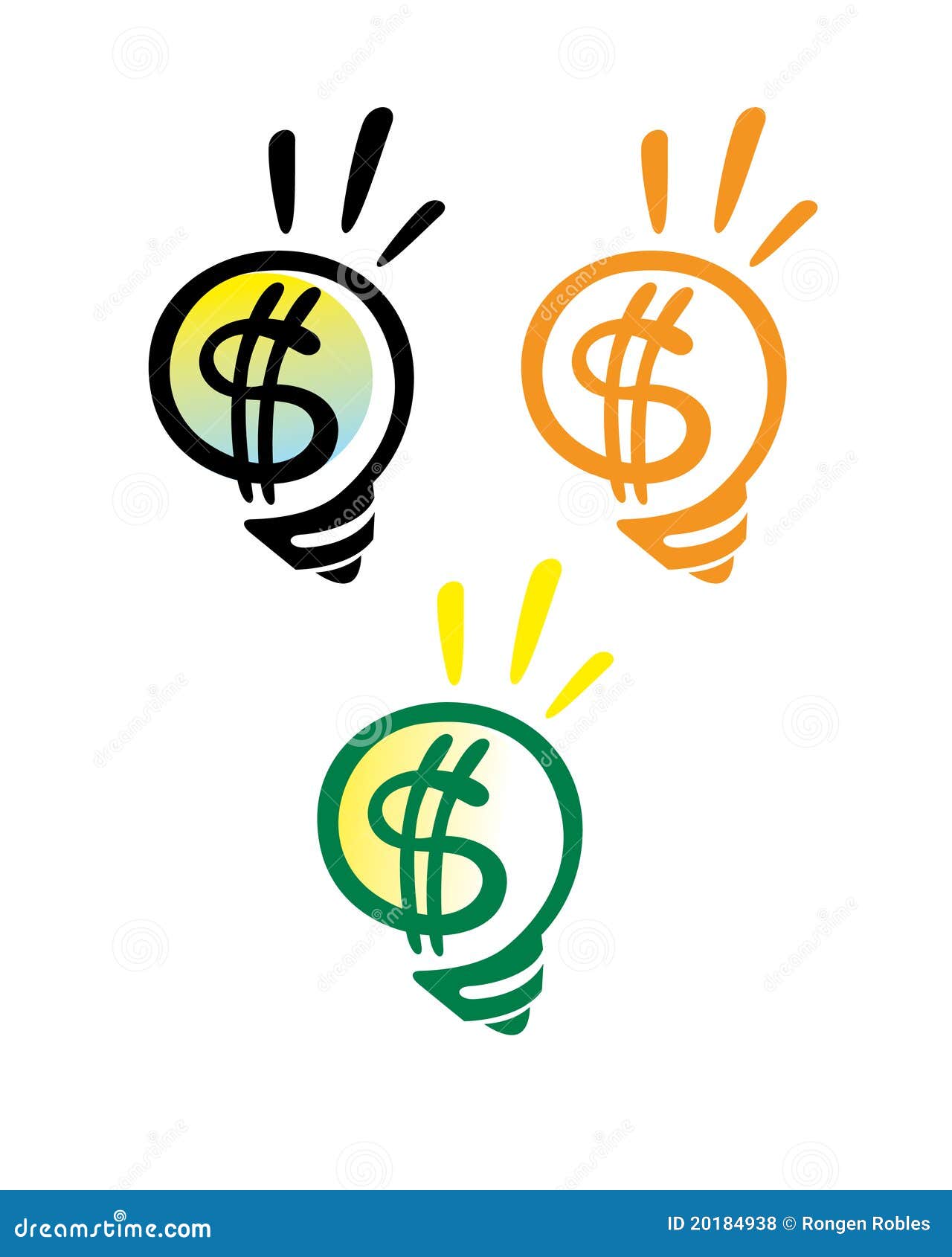 Dollar Light Bulb stock illustration. Illustration of savings - 20184938