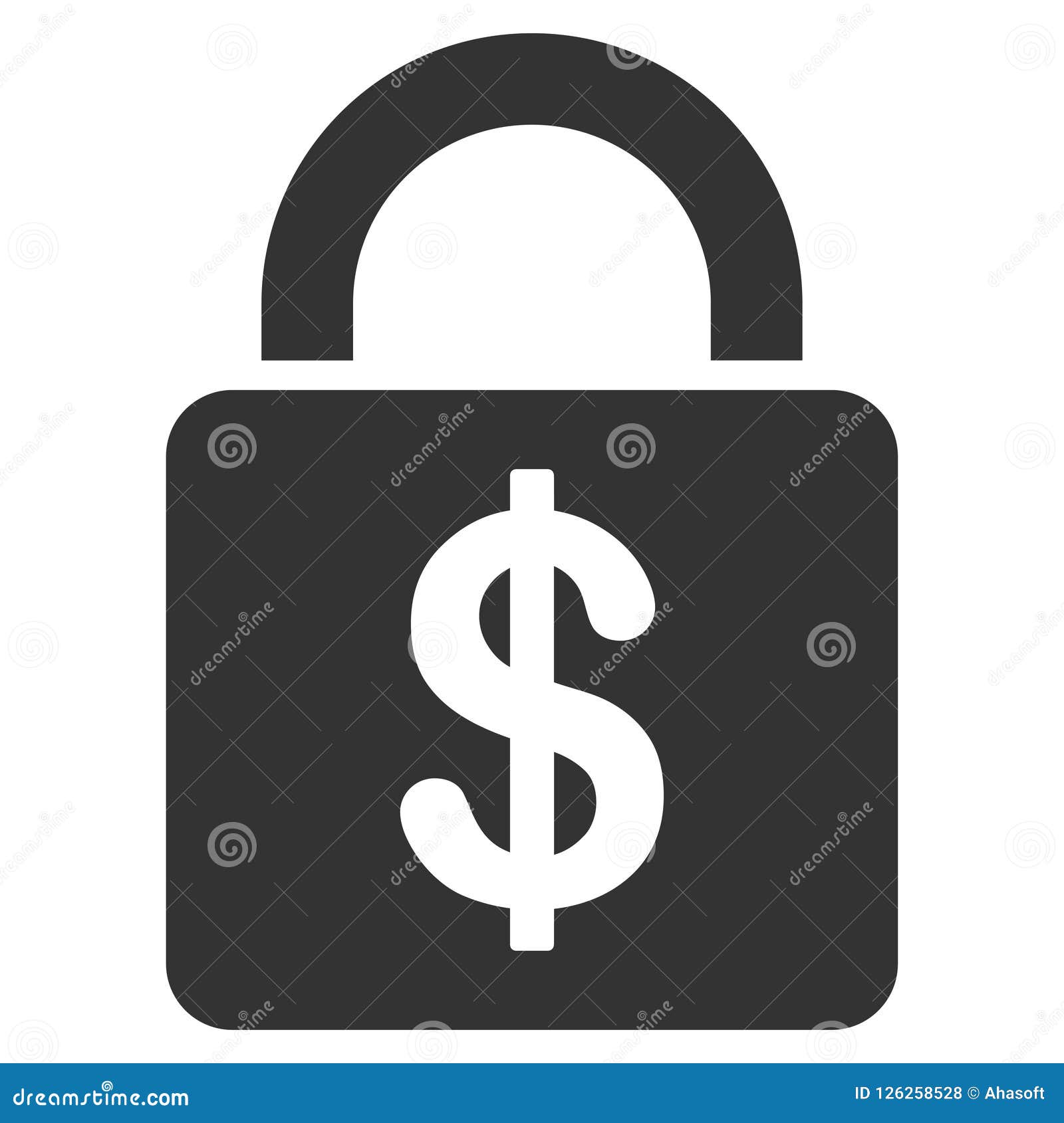 Dollar Lock Flat Icon stock vector. Illustration of encryption - 126258528