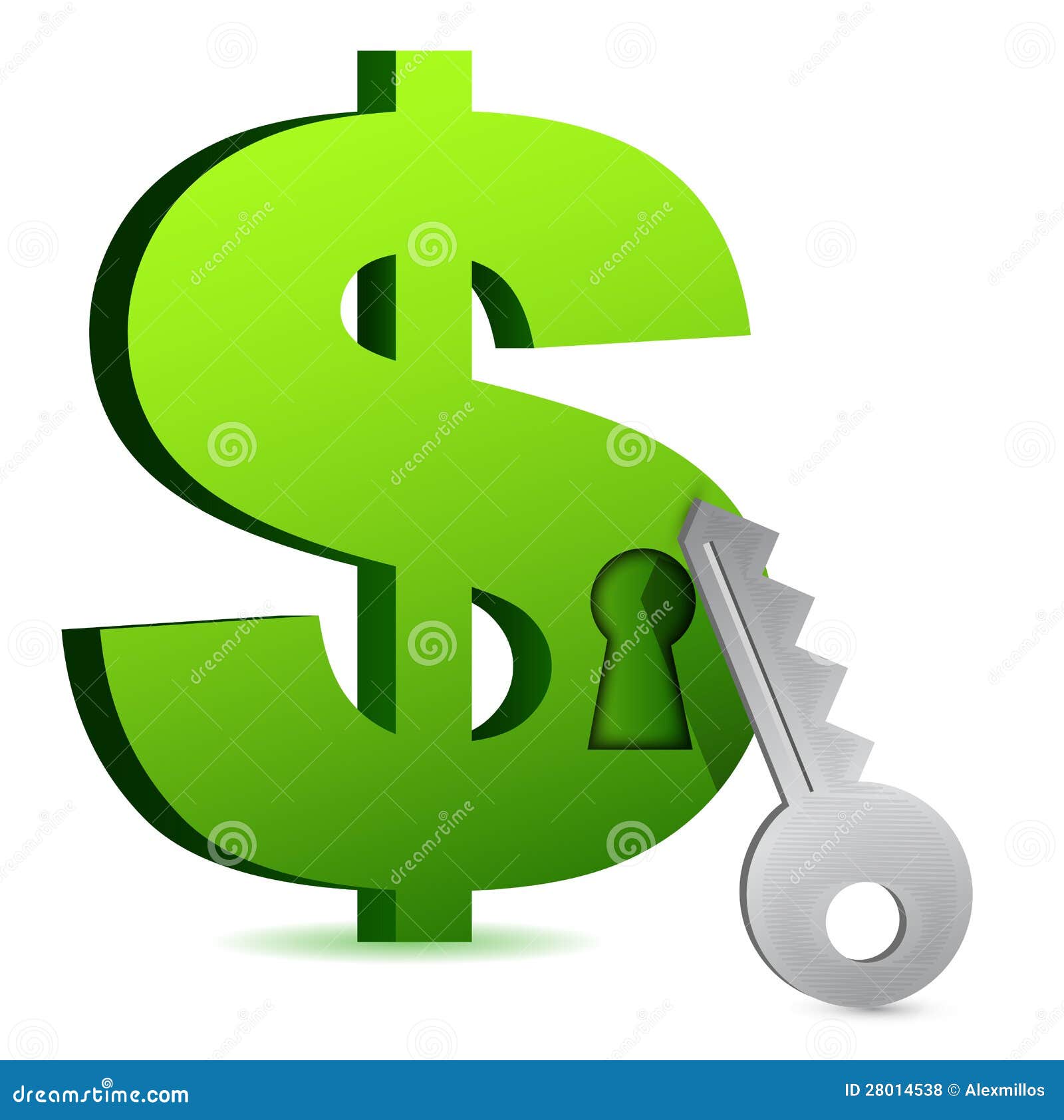 Dollar lock and key stock illustration. Illustration of home - 28014538
