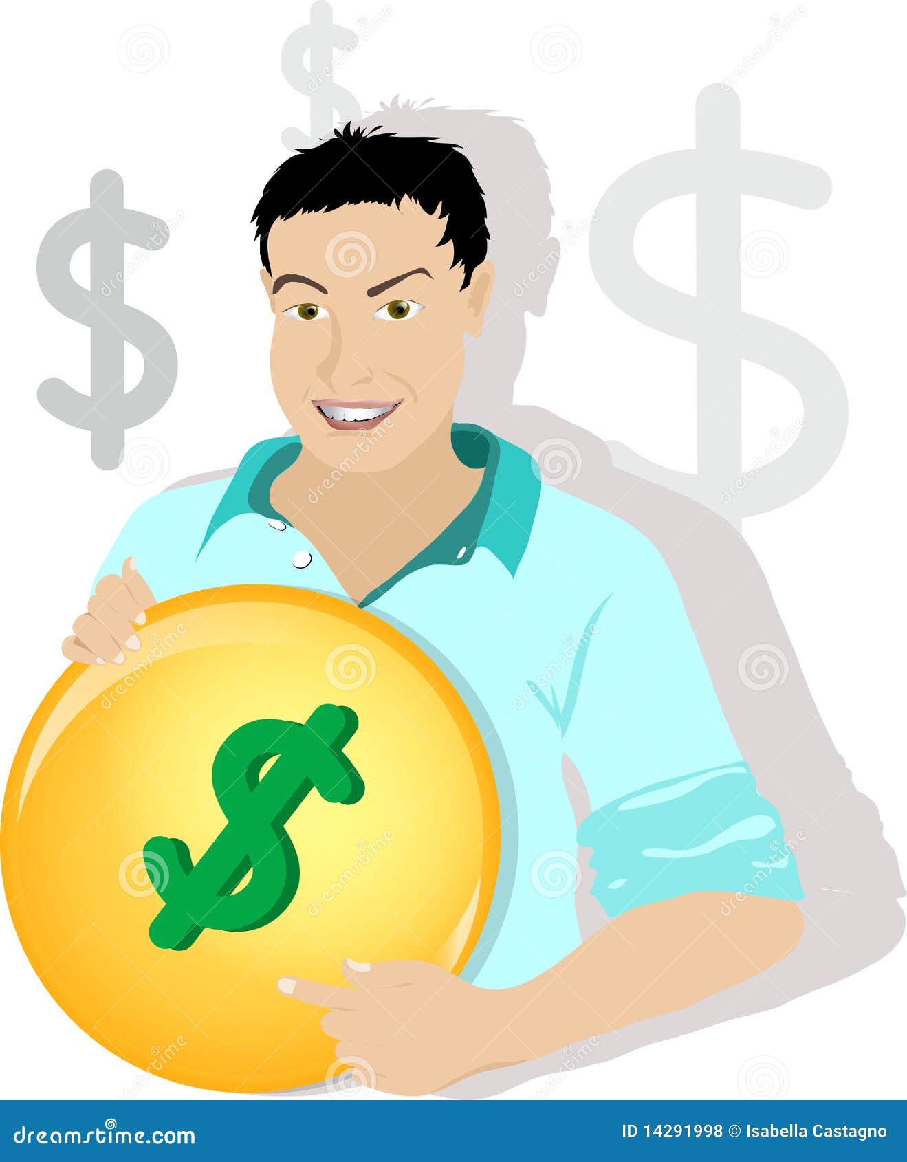 Dollar man stock vector. Illustration of work, euro, dollars - 14291998