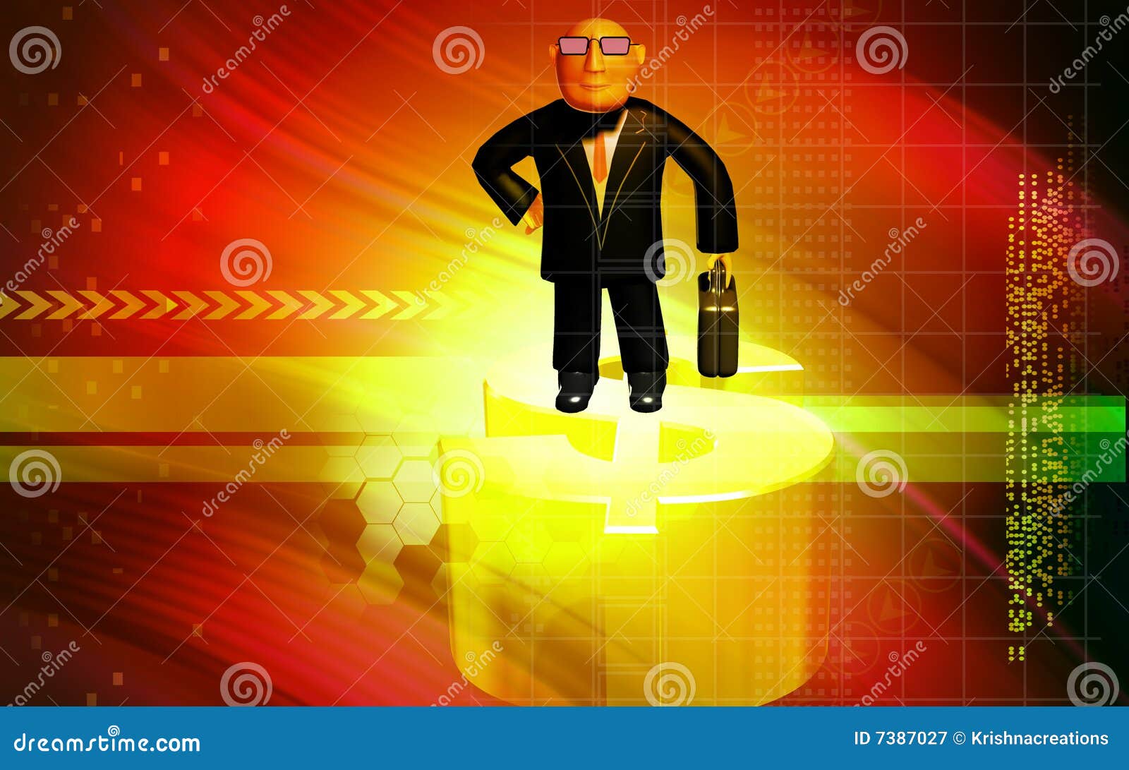 Dollar and man stock illustration. Illustration of sign - 7387027