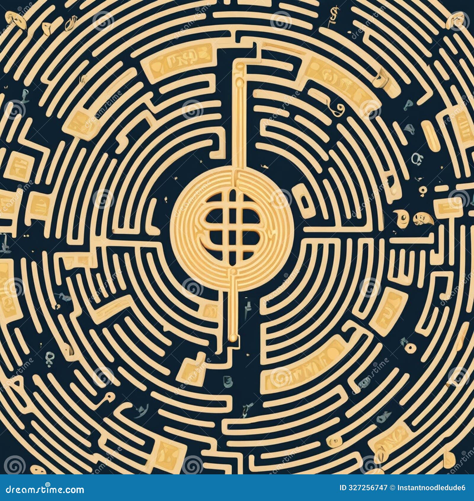 Dollar Sign Labyrinth Navigating Financial Complexity Stock ...