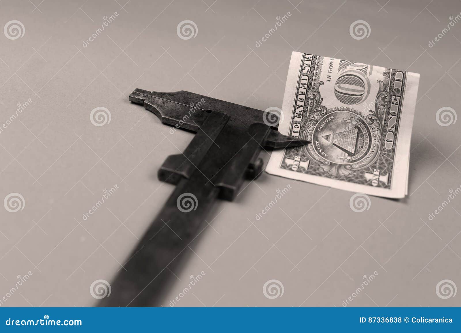Dollar and Measurement Tool Stock Photo - Image of banknotes, buying ...