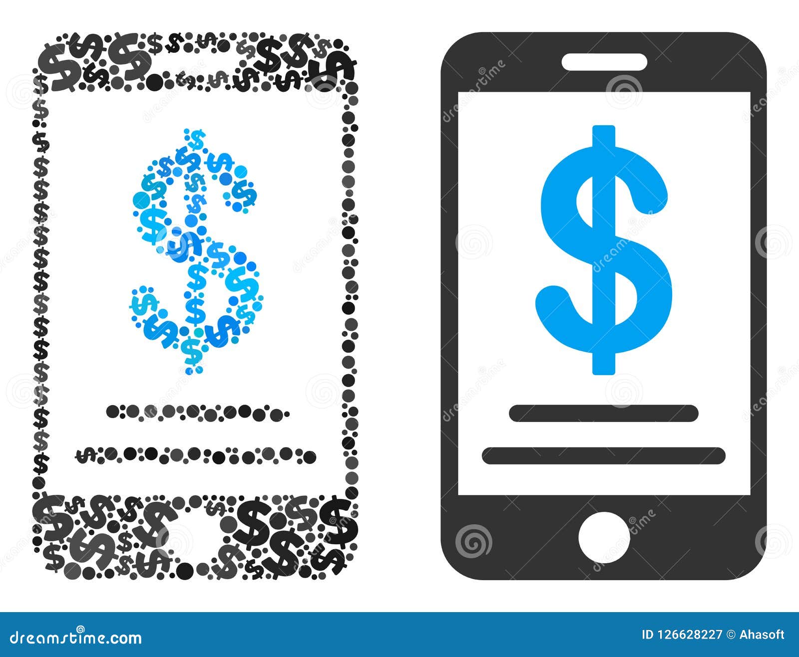 Dollar Mobile Wallet Collage of Dollars Stock Vector - Illustration of ...