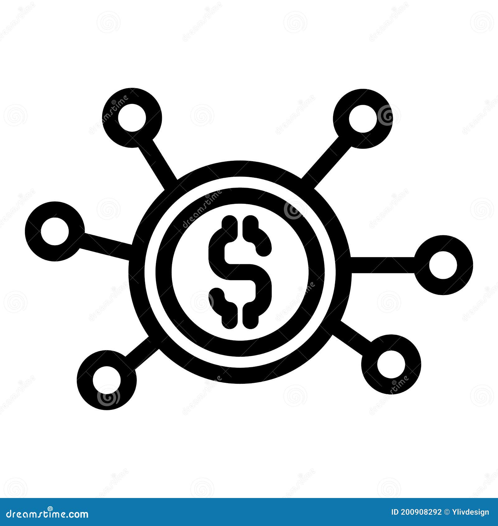 Dollar Monetization Icon, Outline Style Stock Vector - Illustration of ...