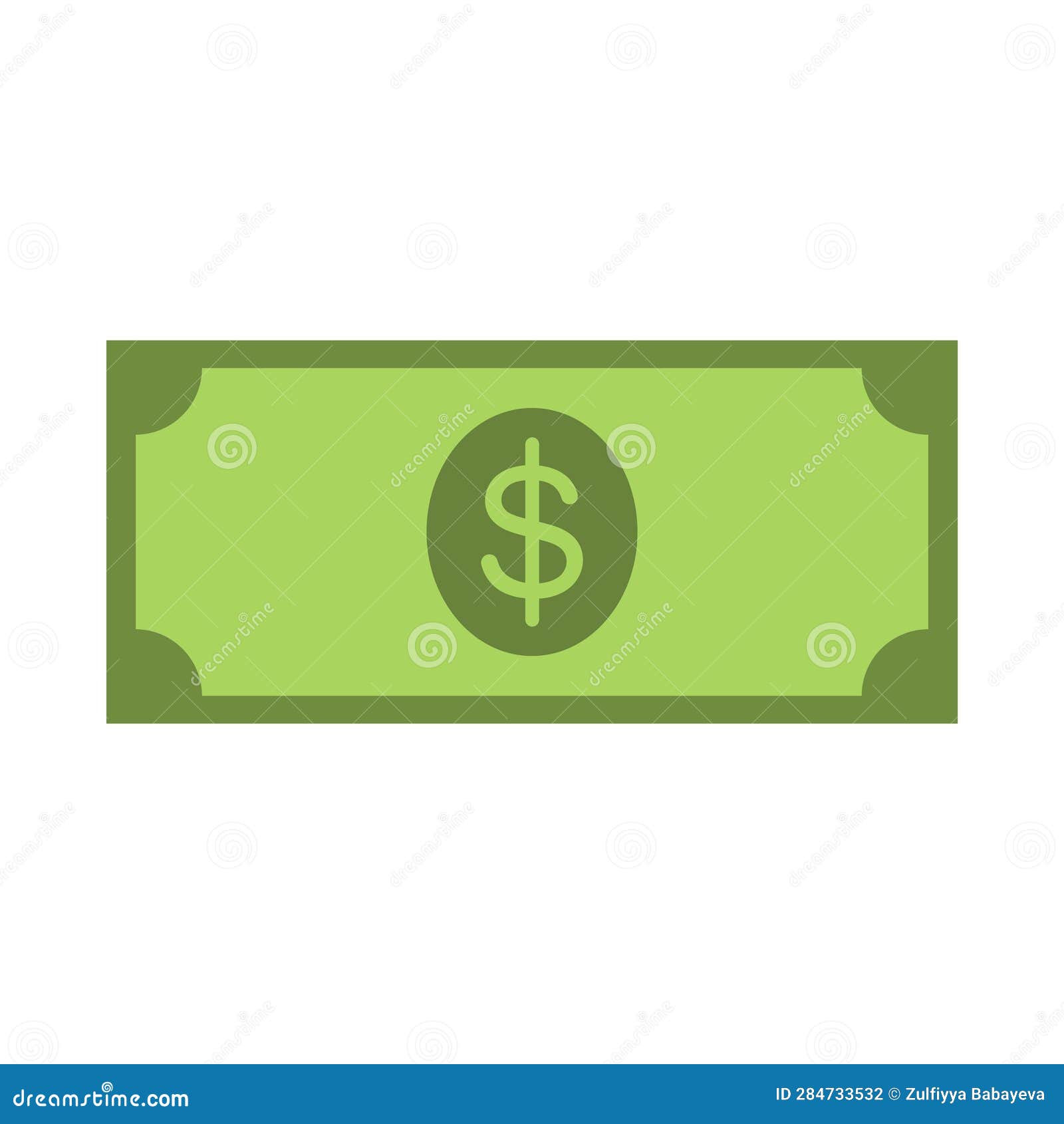 Dollar Money Cash Bill Illustration Vector. Stock Vector - Illustration ...