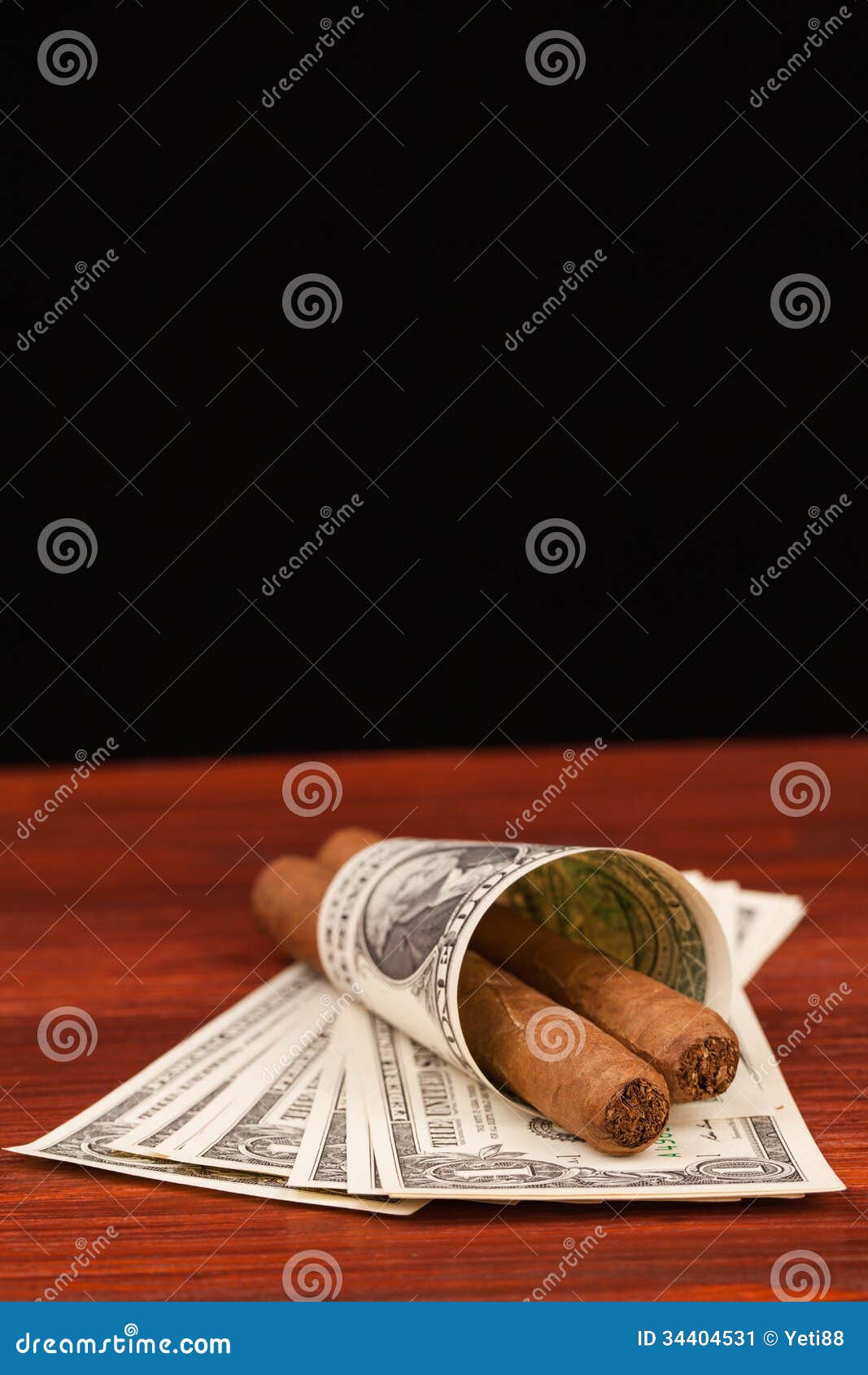 Dollar money and cigar stock image. Image of development - 34404531