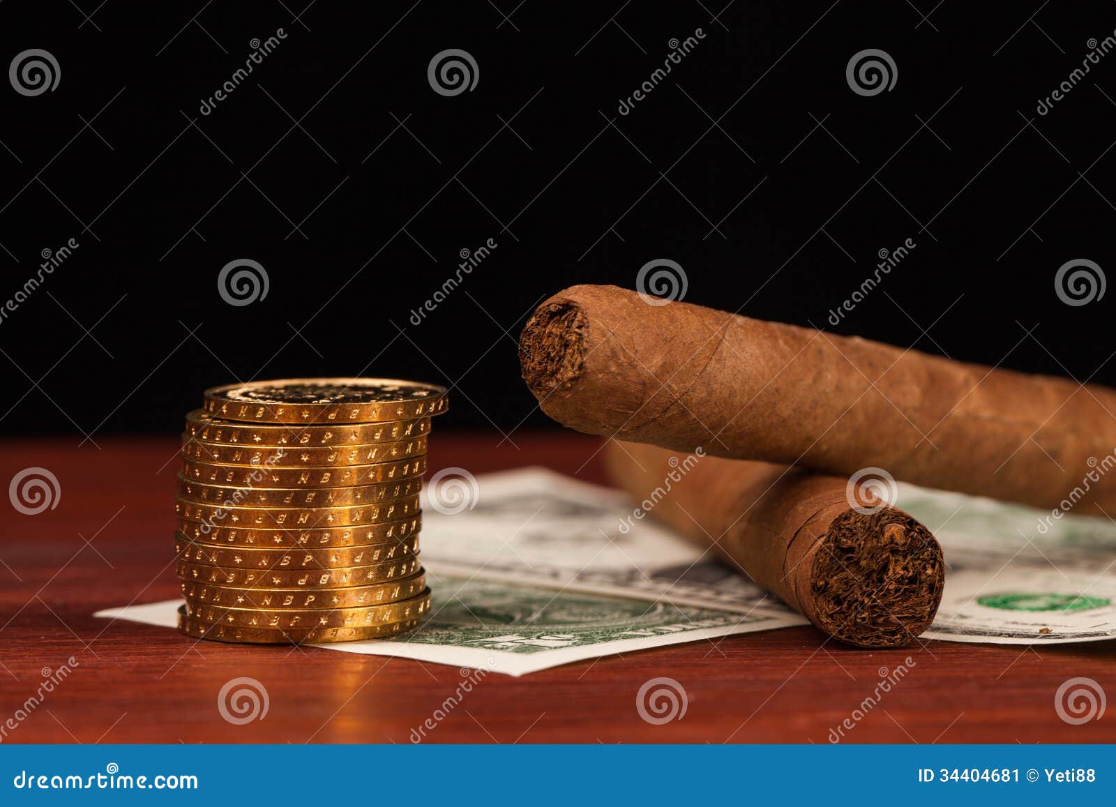Dollar money and cigar stock image. Image of development - 34404681