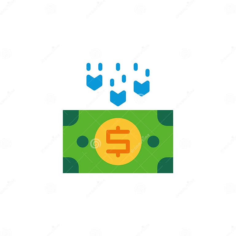 Dollar Money Decrease Flat Icon Stock Vector - Illustration of flat ...