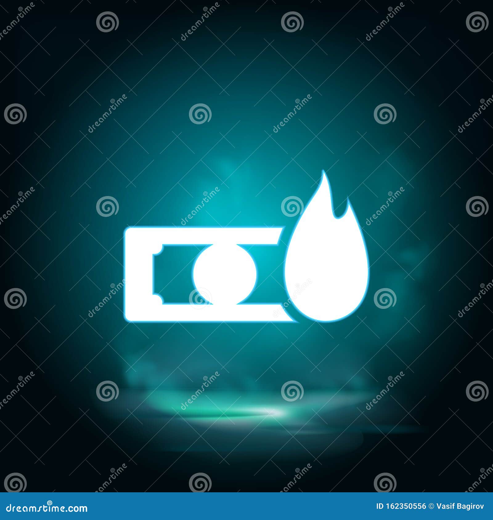 Dollar, Money, Fire Vector Icon. Lighting Blue Smoke Neon Icon Stock ...