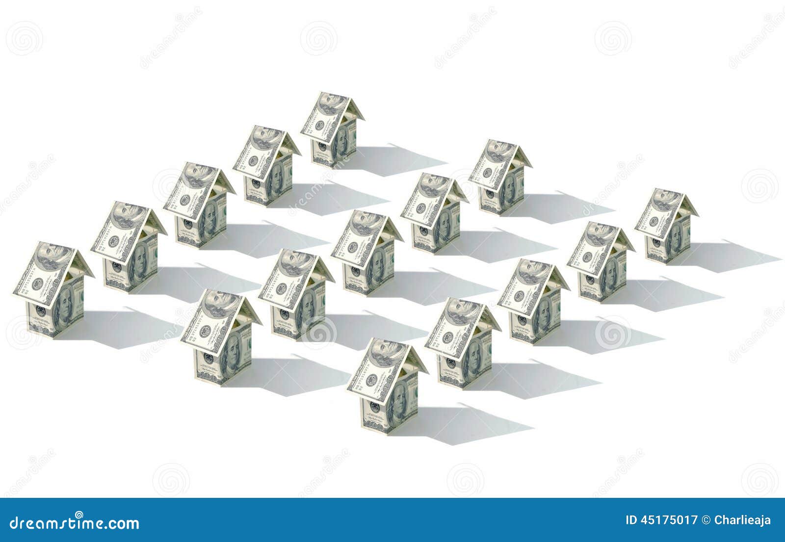 Dollar Money Houses in Rows Stock Image - Image of notes, success: 45175017