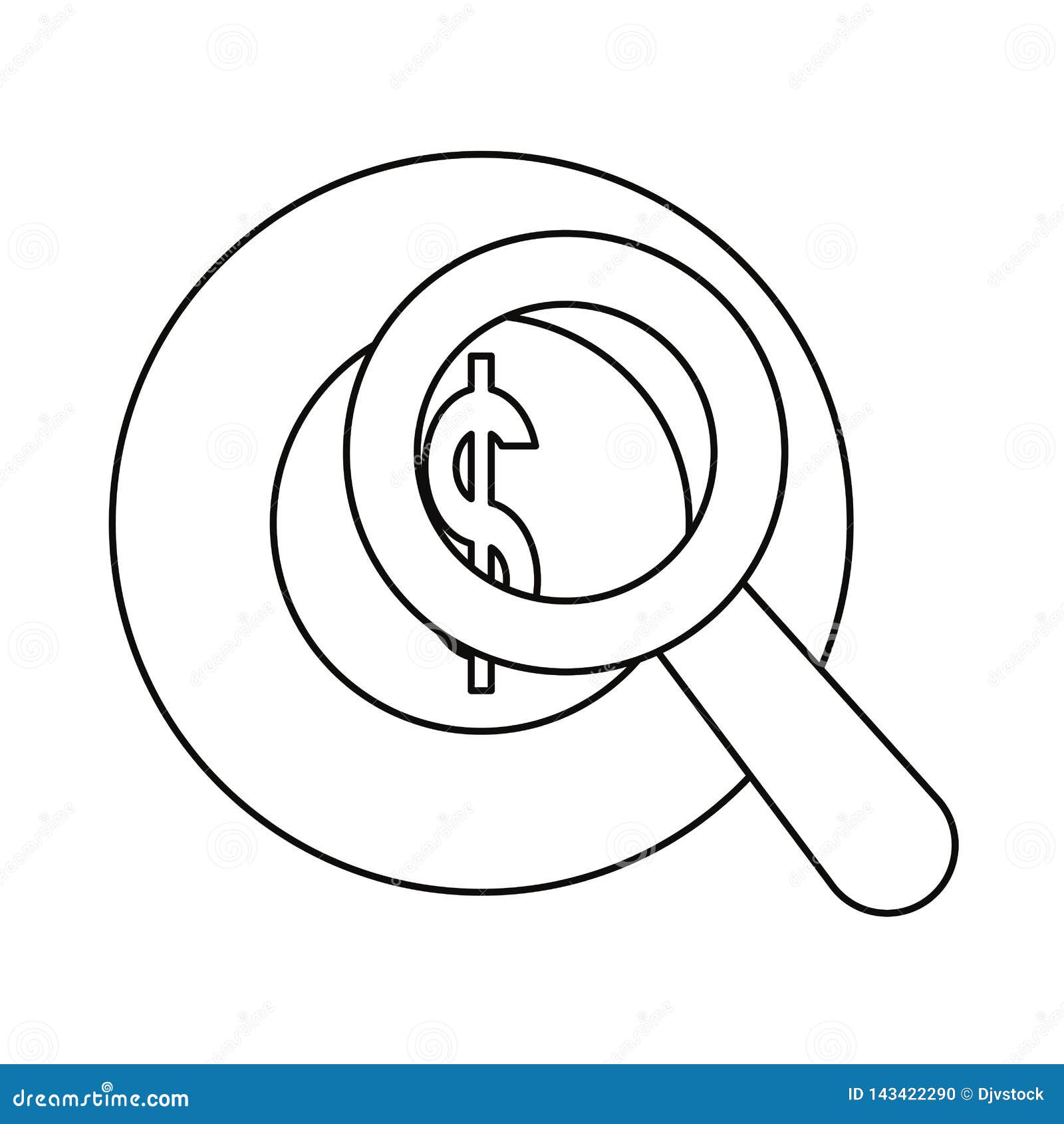 Dollar money magnifier stock illustration. Illustration of savings ...