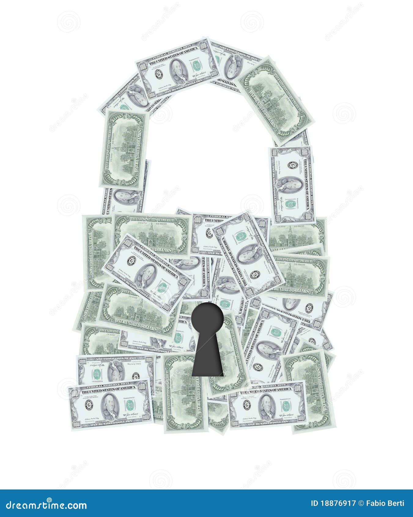 Dollar money notes padlock stock illustration. Illustration of lock ...
