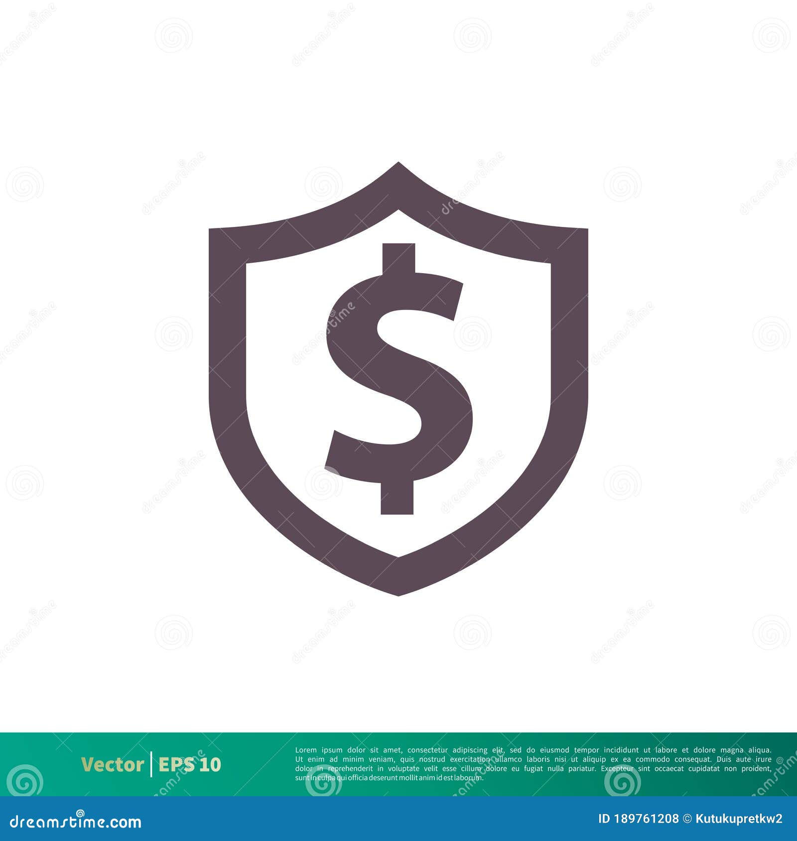 Dollar Money Shield Icon Vector Logo Template Illustration Design ...