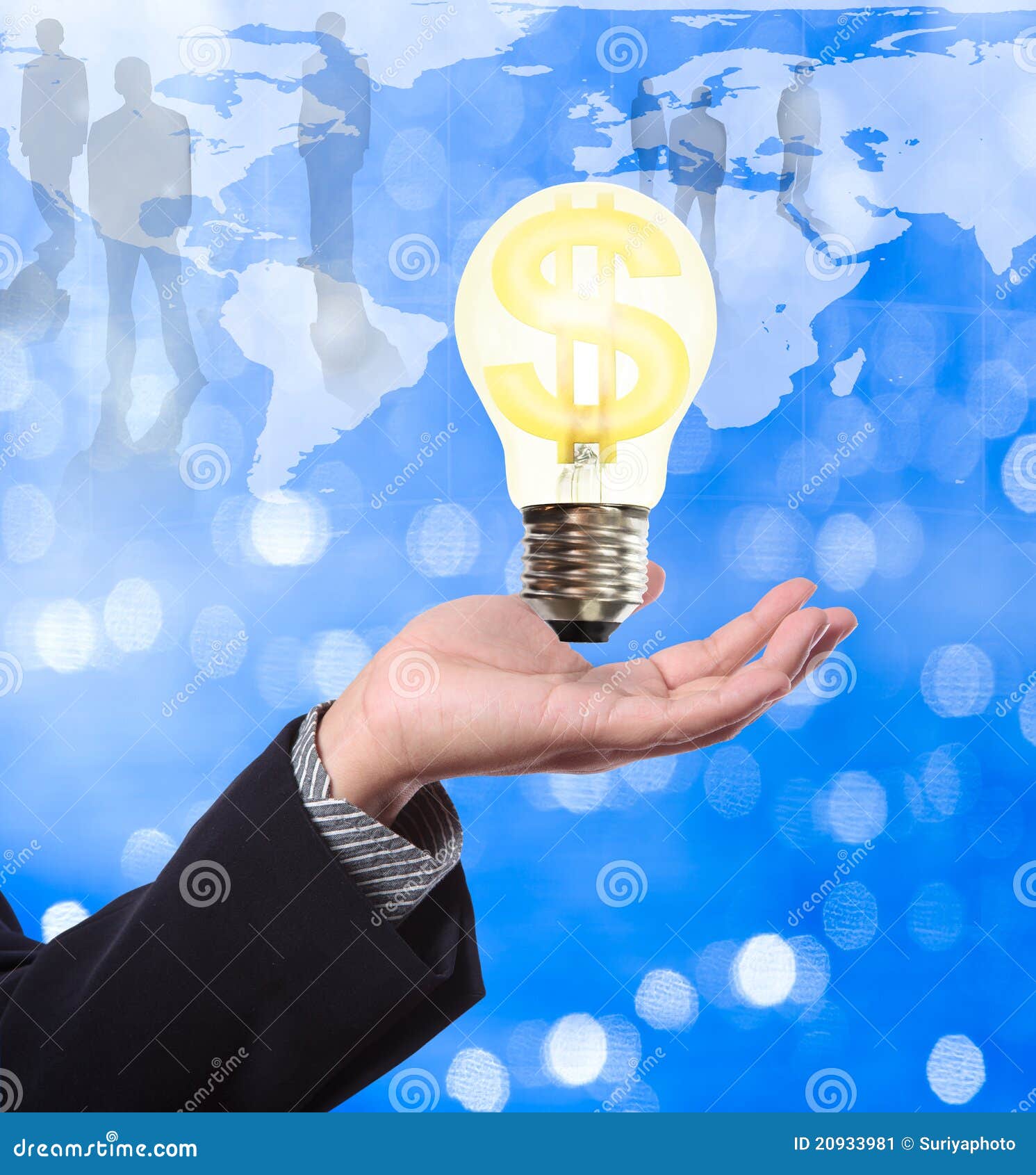 Dollar Money Sign in Light Bulb Stock Image - Image of income, economy ...