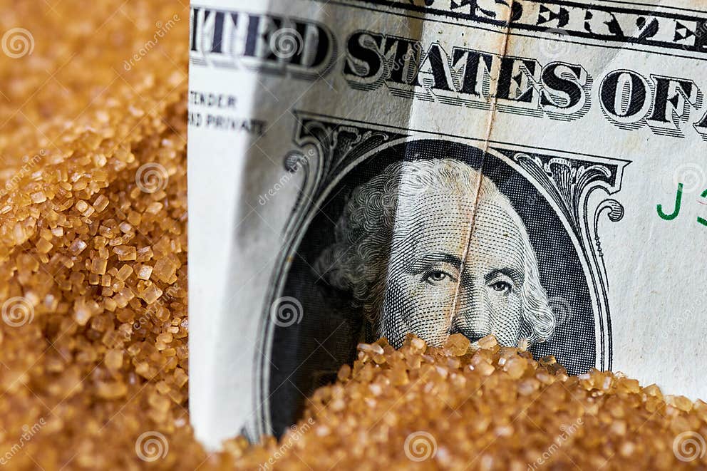Dollar money in sugar stock photo. Image of campaign - 203114742