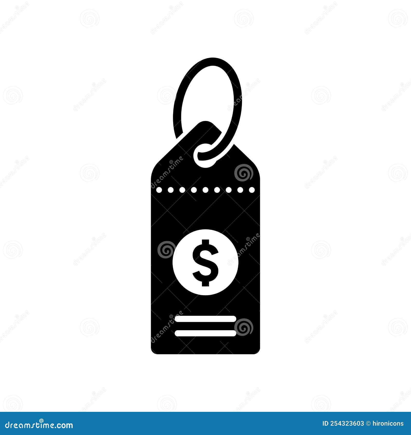 Dollar, Money, Tag Icon. Black Vector Graphics Stock Illustration ...