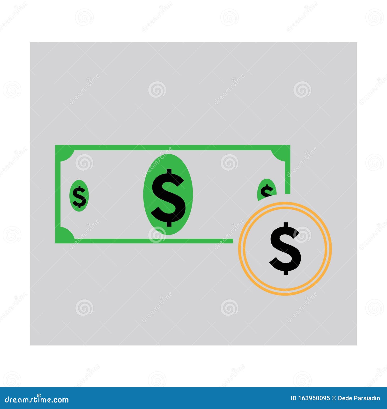Dollar Money Vector Icon Illustration Design Template - Vector Stock ...