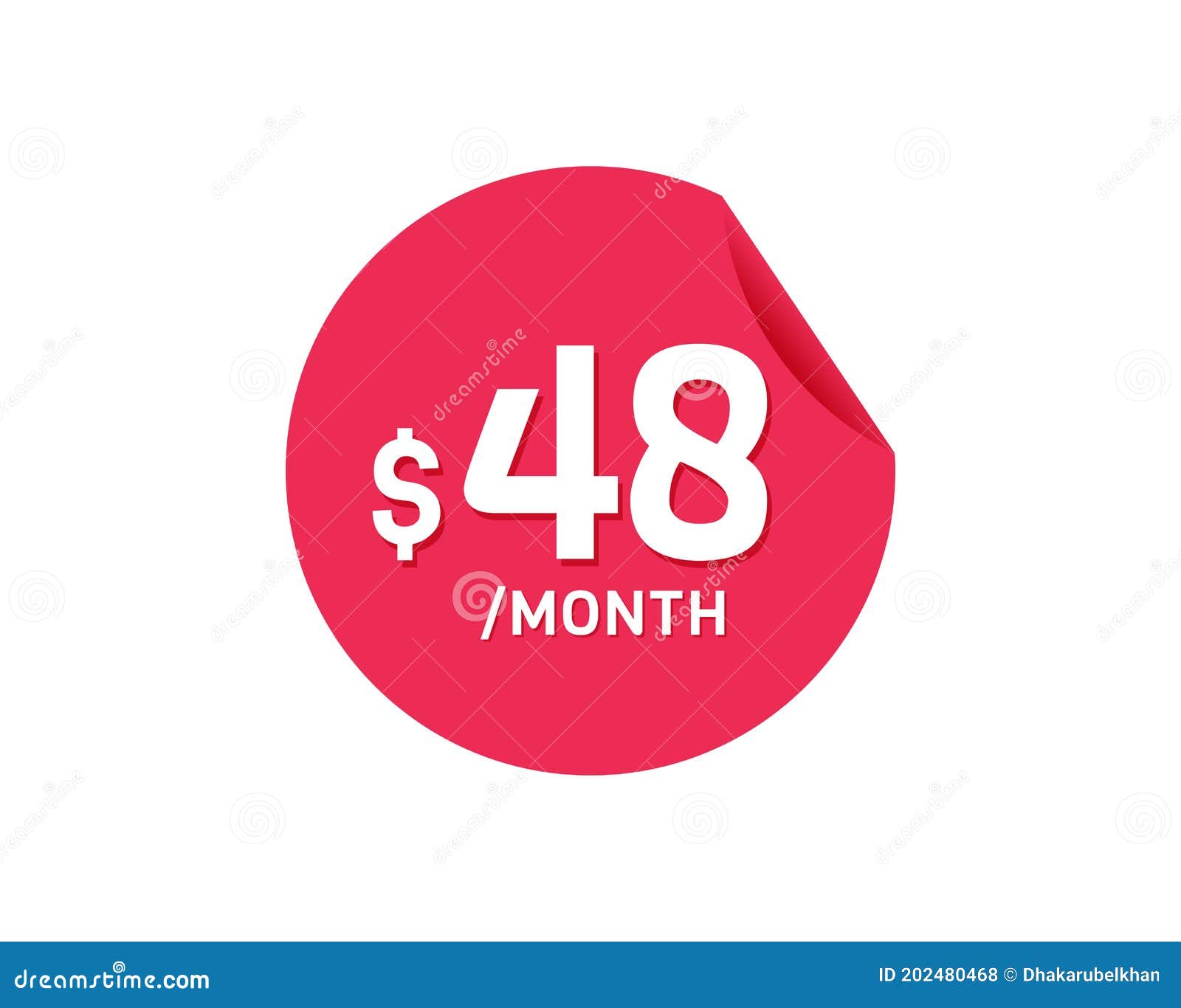 $48 Dollar Month. 48 USD Monthly Sticker Stock Vector - Illustration of ...