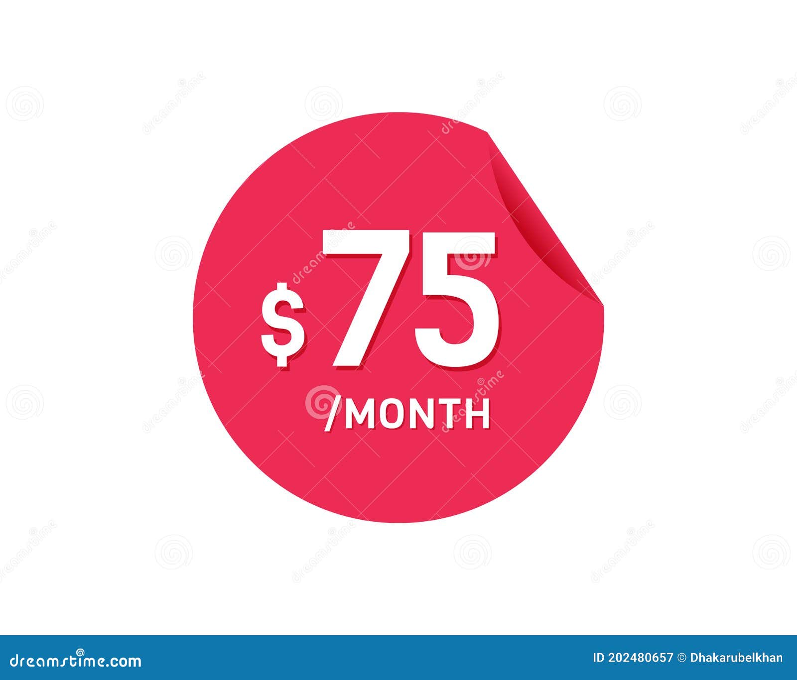 $75 Dollar Month. 75 USD Monthly Sticker Stock Vector - Illustration of ...