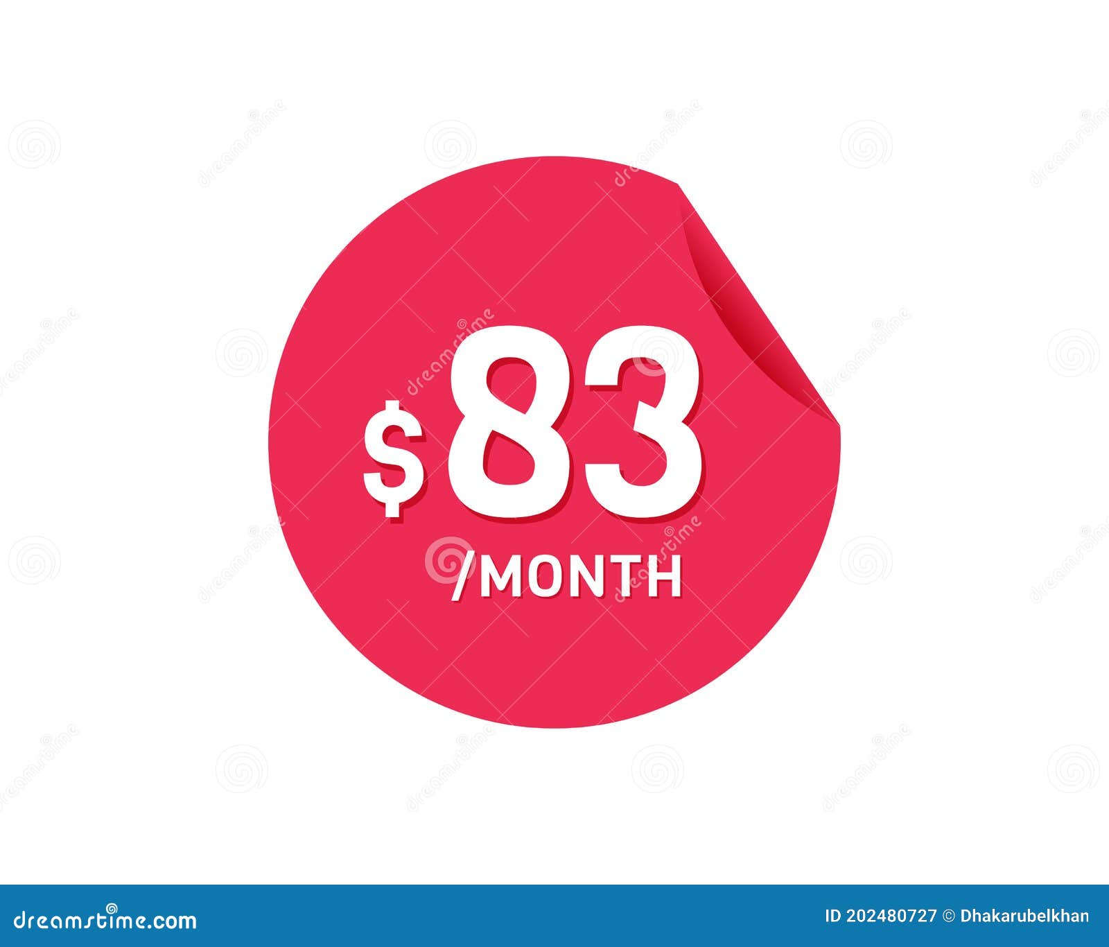 $83 Dollar Month. 83 USD Monthly Sticker Stock Vector - Illustration of ...