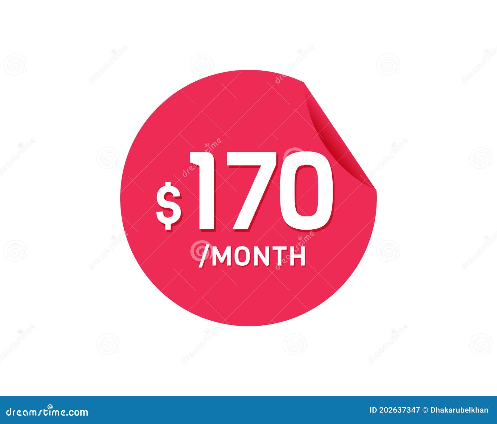 $170 Dollar Month. 170 USD Monthly Sticker Stock Vector - Illustration ...