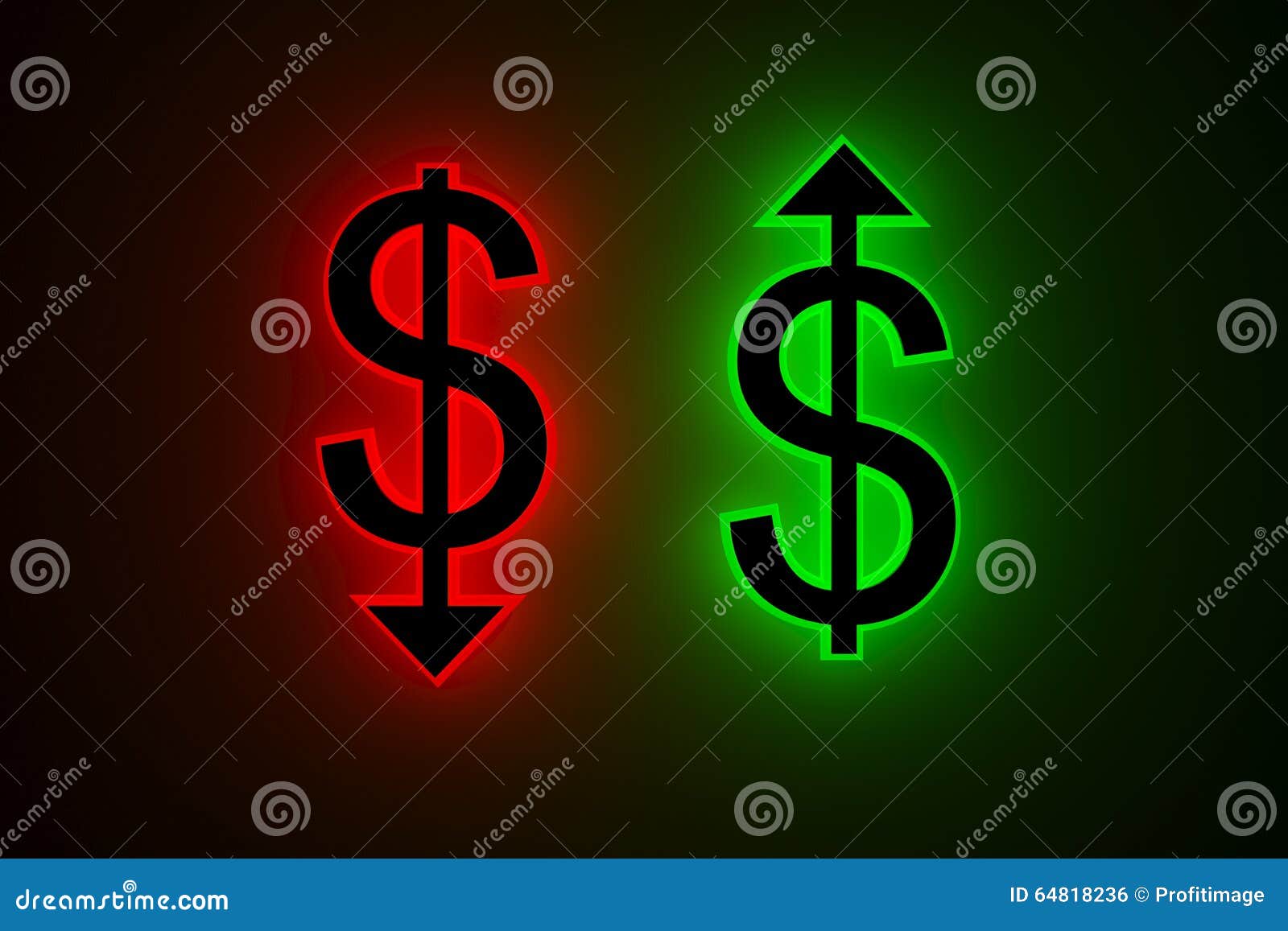 Neon Downfall Chart Icon. Glowing Neon Drop Chart Sign, Down Arrow ...