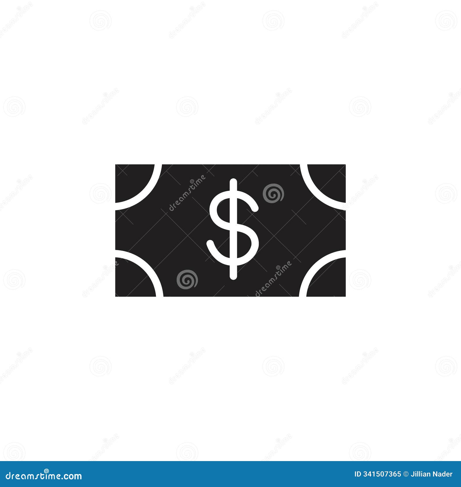 Dollar Note Icon Flat Line Illustration Stock Vector - Illustration of ...