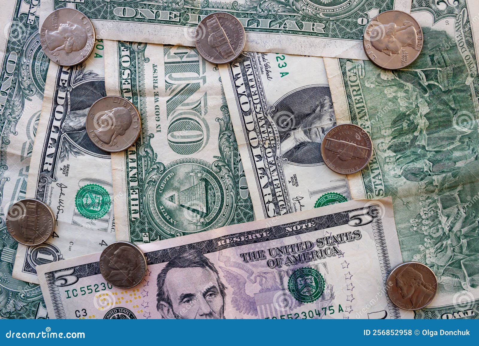 Dollar Notes and Coins Background Stock Photo - Image of bill, currency ...