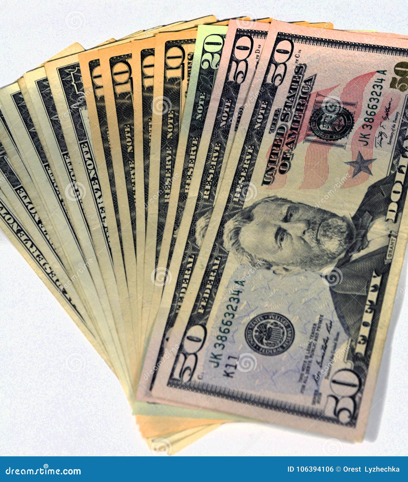 Dollar Notes on a Light Background Stock Photo - Image of focus ...