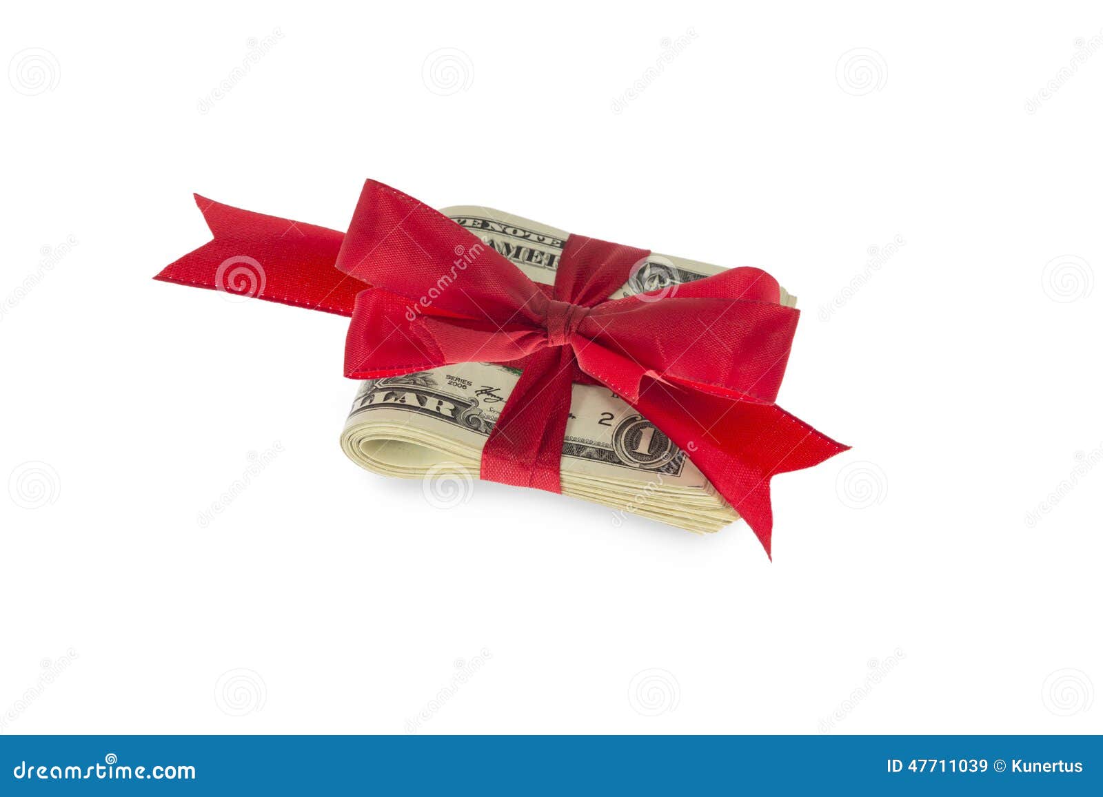 Dollar Notes with Red Ribbon Stock Image - Image of shopping, dollar ...