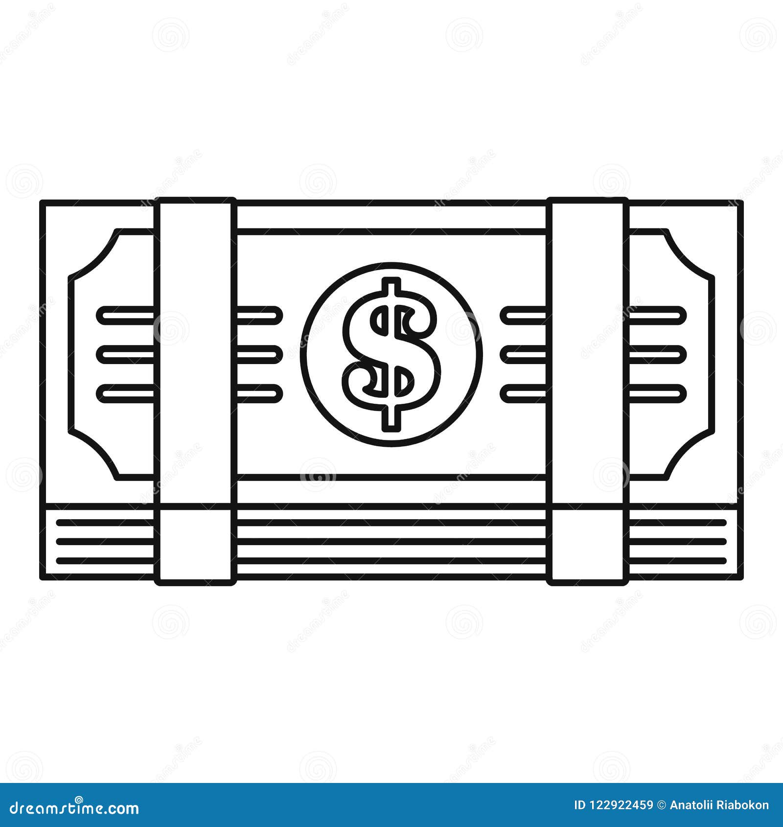 Dollar Pack Icon, Outline Style Stock Vector - Illustration of isolated ...