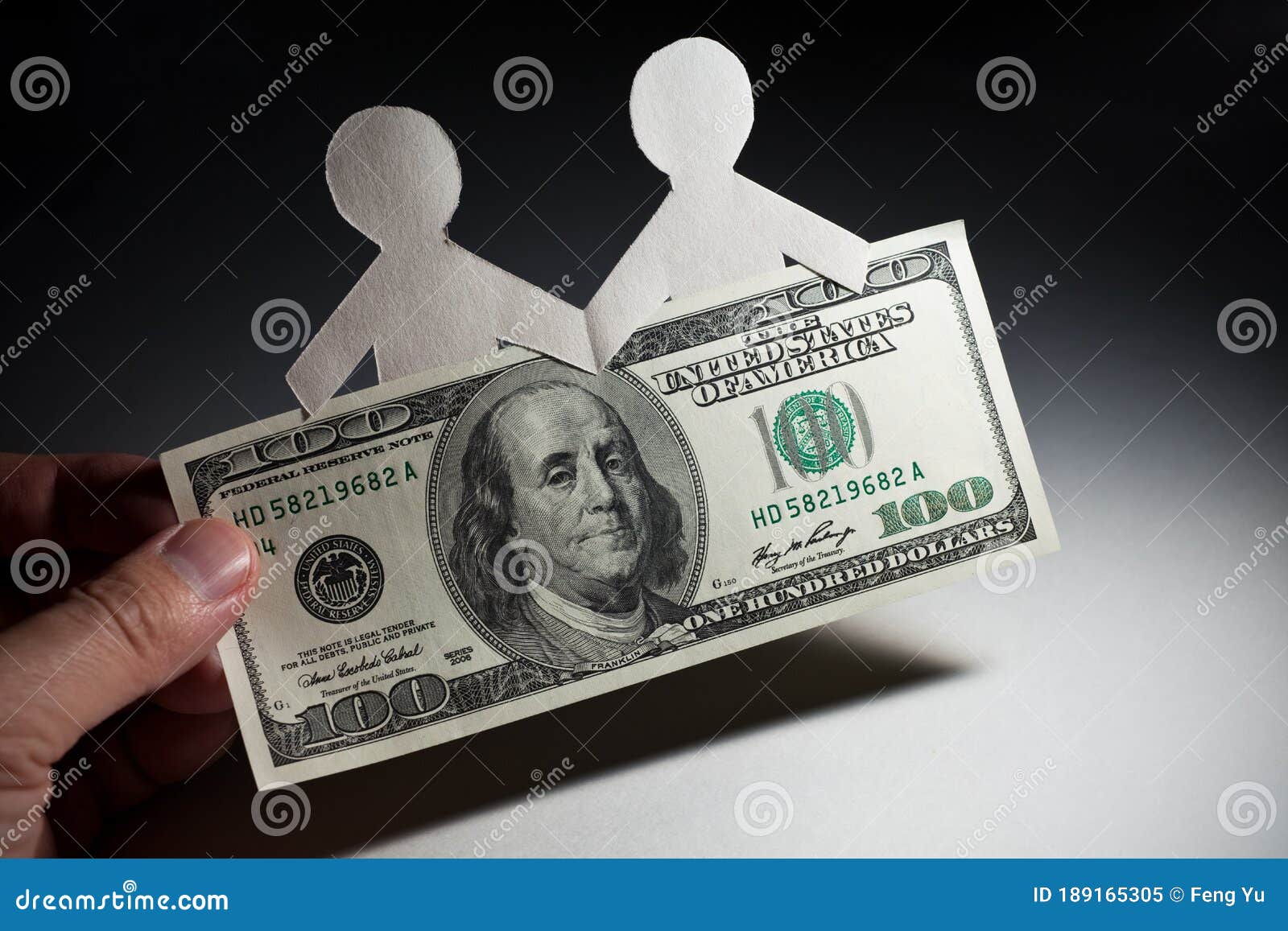 Dollar and Paper Chain Men stock image. Image of deal - 189165305