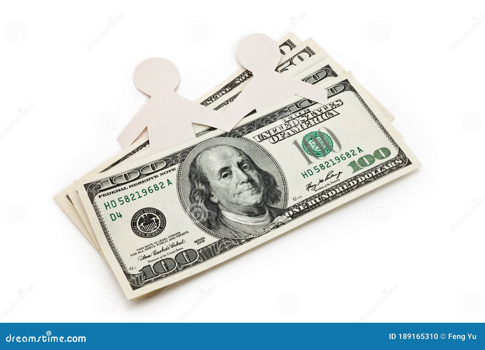 Dollar and Paper Chain Men stock photo. Image of currency - 189165310