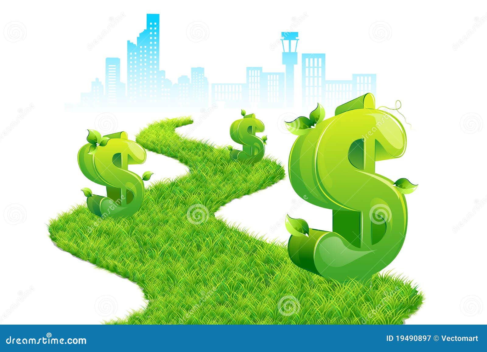Dollar Path stock vector. Illustration of field, currency - 19490897