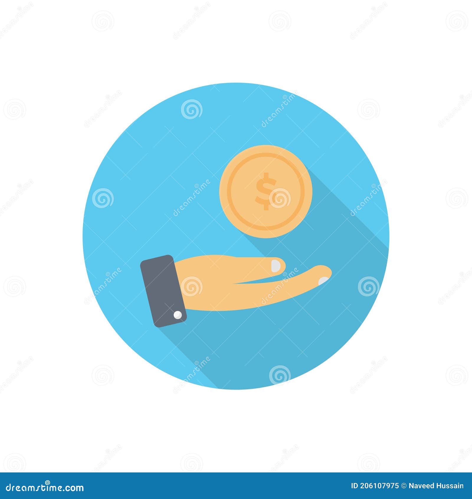 Dollar pay stock vector. Illustration of hand, earnings - 206107975
