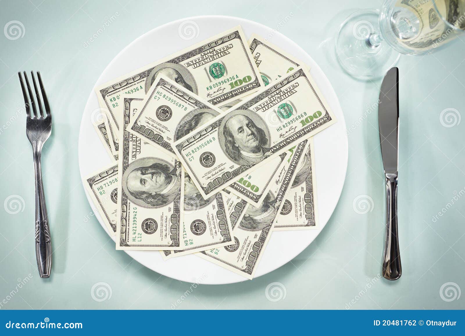 Dollar on the plate stock photo. Image of cost, lots - 20481762