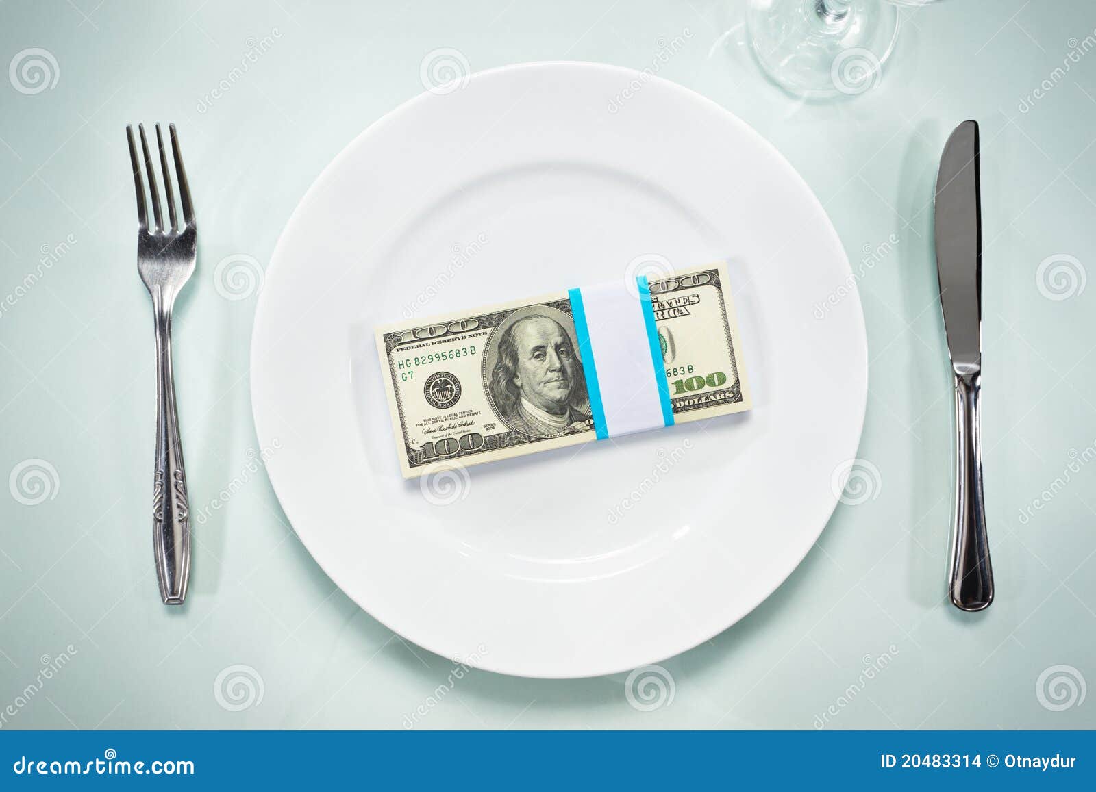 Dollar on the plate stock photo. Image of concept, rich - 20483314