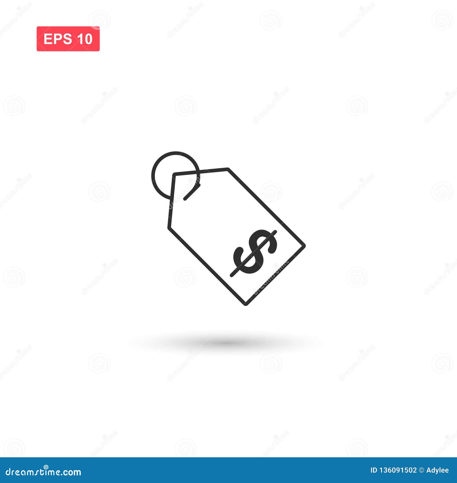 Dollar Price Tag Vector Icon Design Isolated 2 Stock Vector ...
