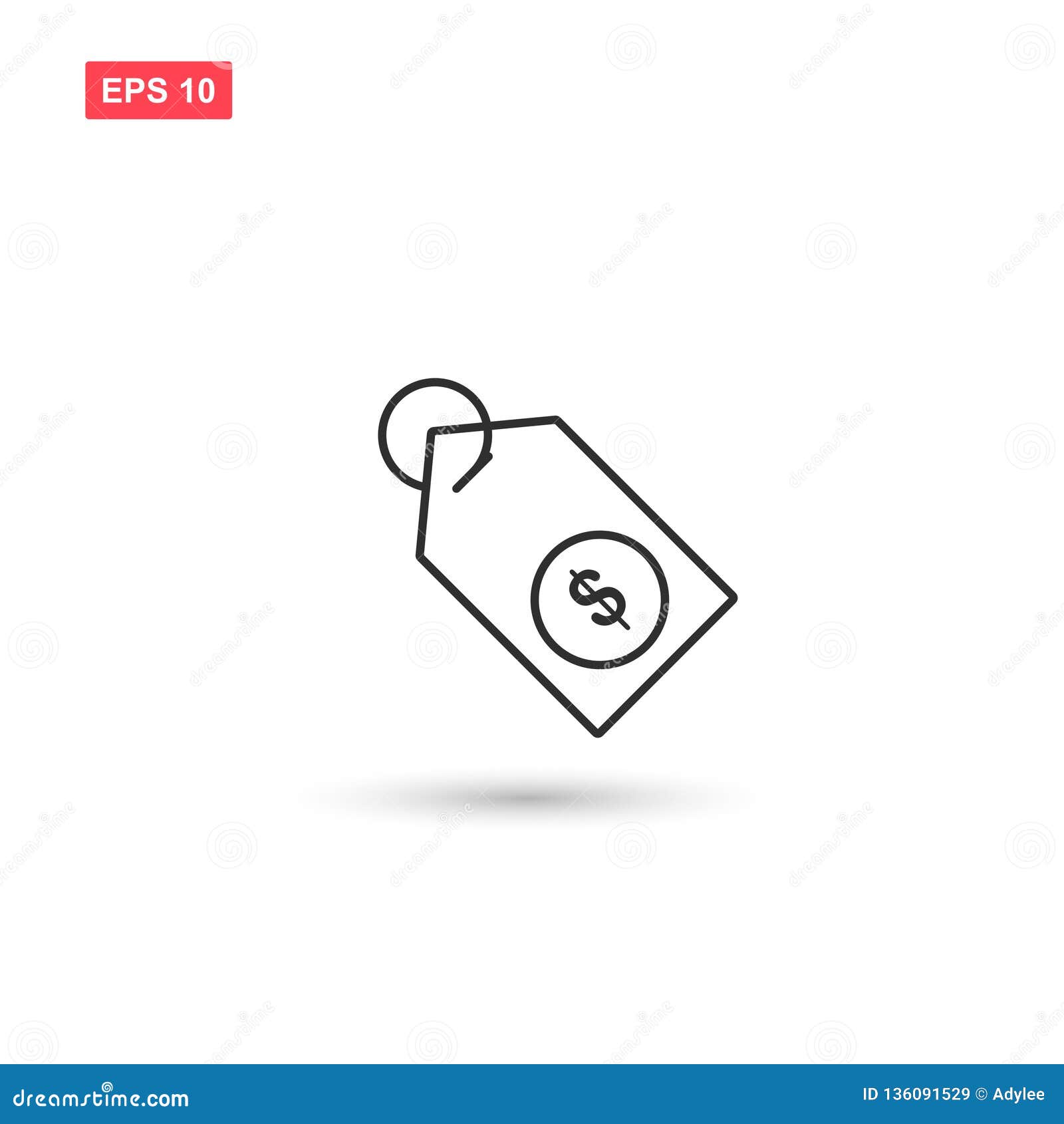 Dollar Price Tag Vector Icon Design Isolated Stock Vector ...