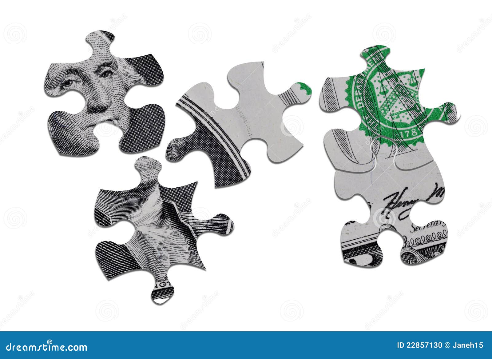 Dollar puzzle stock illustration. Illustration of banknote - 22857130