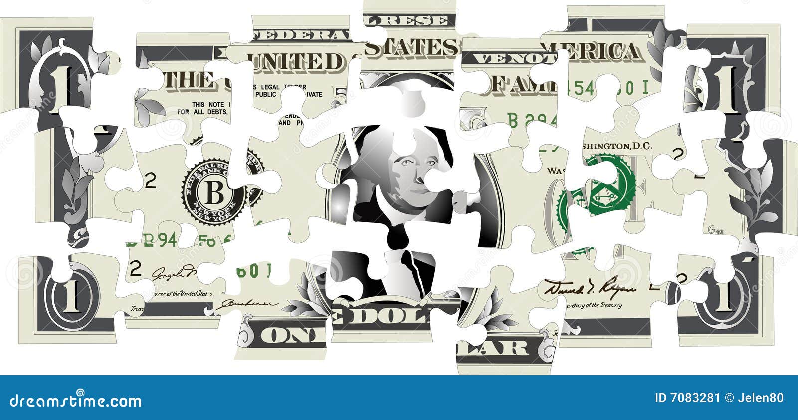 Dollar puzzle stock vector. Illustration of sell, progress - 7083281