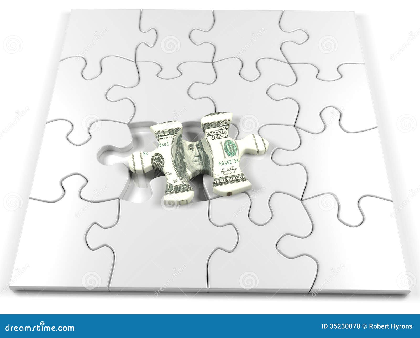 Dollar puzzle stock illustration. Illustration of money - 35230078