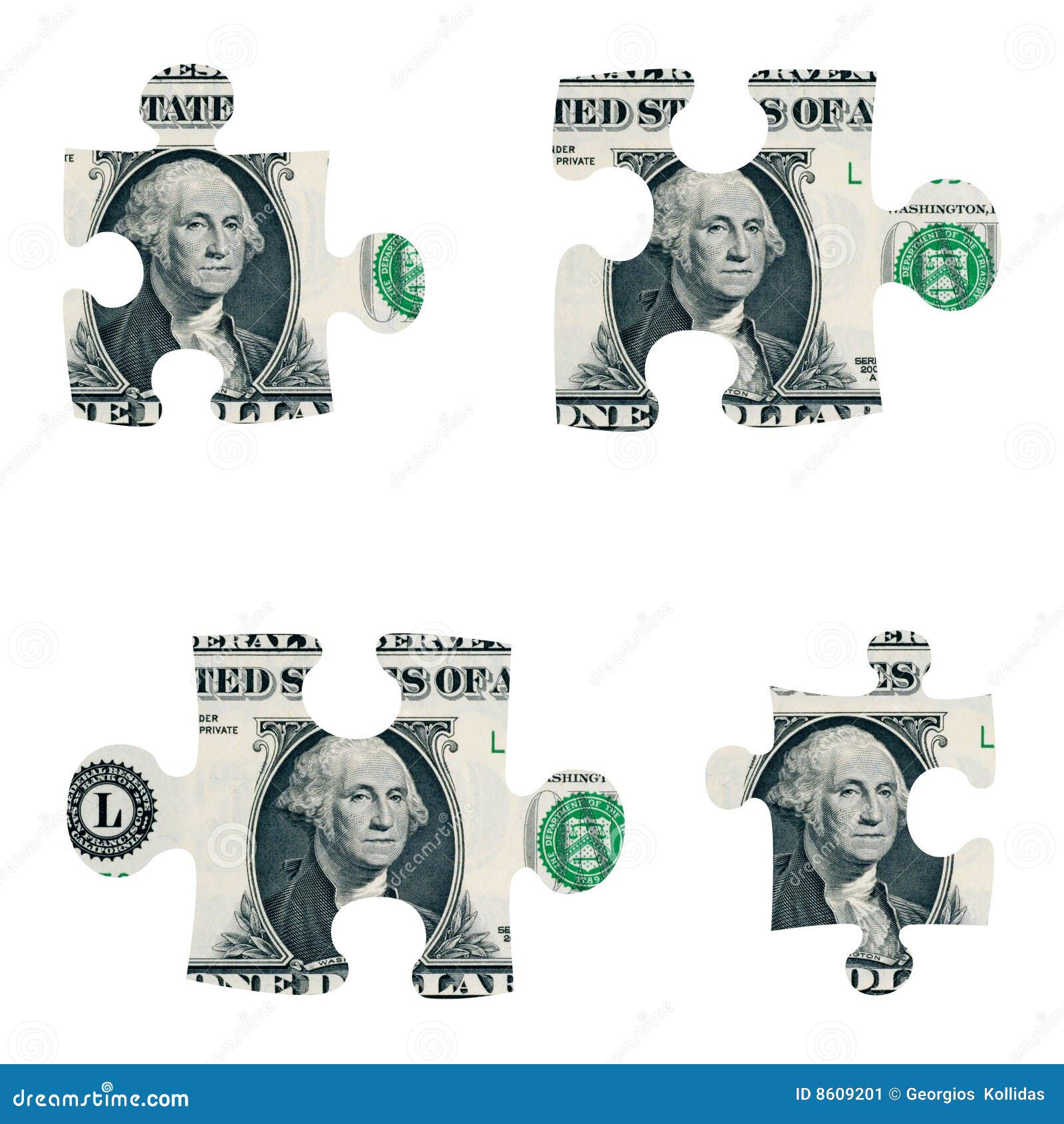 Dollar puzzle pieces stock image. Image of concept, implement - 8609201