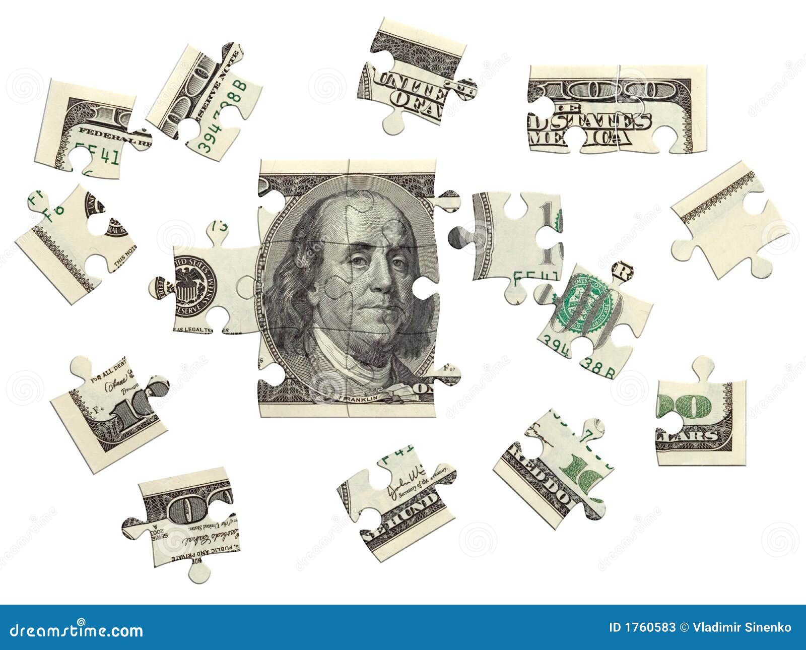 Dollar puzzle scattered stock illustration. Illustration of puzzle ...