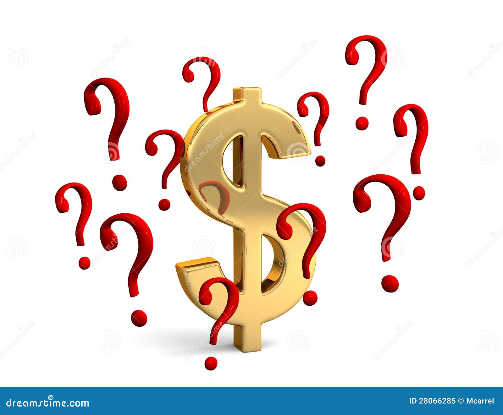 Dollar in Question stock illustration. Illustration of white - 28066285