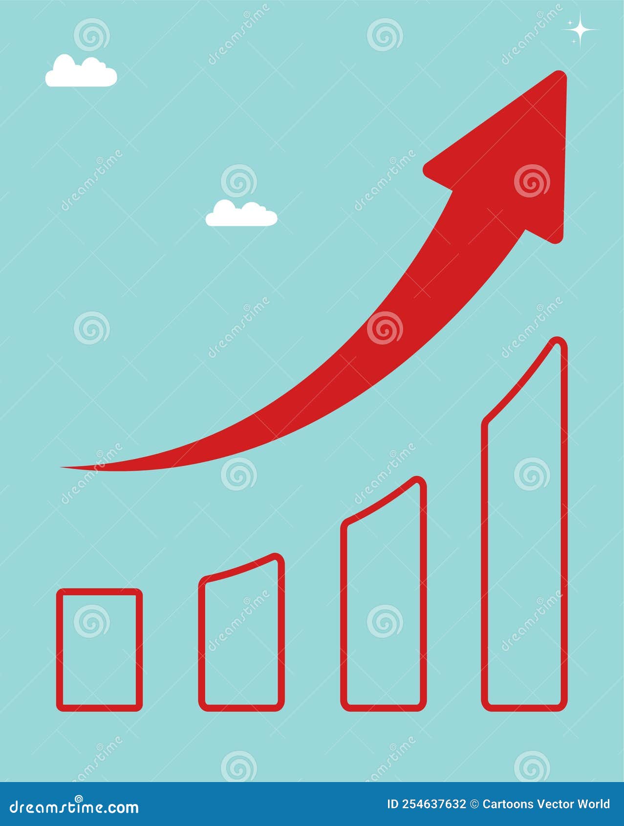 Abstract Financial Graph with Uptrend Line Arrow and Bar Chart of Stock ...