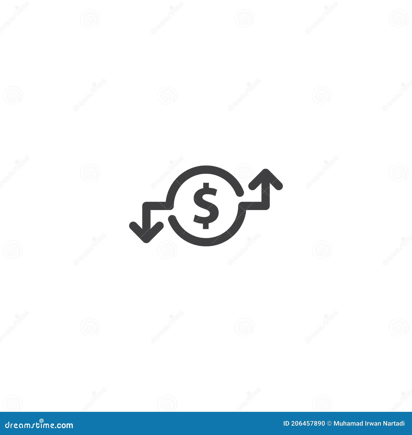 Dollar Rate Decrease and Increase, Money Arrow Up and Down. Vector Icon Template Stock Vector ...