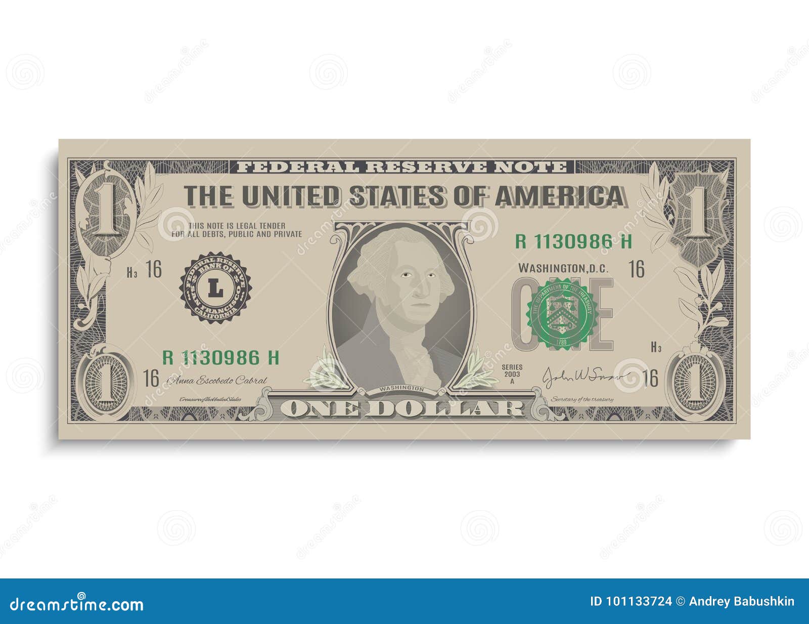 Dollar stock vector. Illustration of flat, american - 101133724